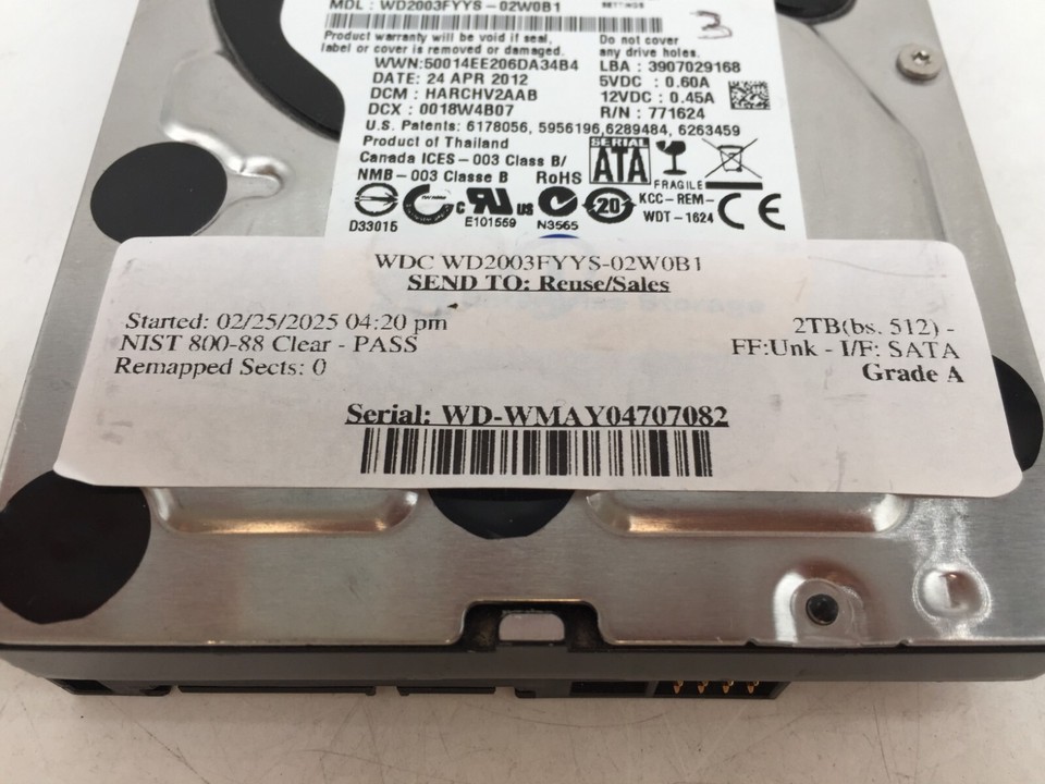Western Digital WD2003FYYS Hard Drive 2TB 3.5" SATA HDD GRADE A FREE S ...