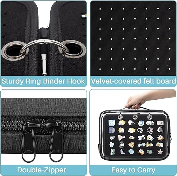 Enamel Pin Display Pages Pin Carrying Case Pins Collection Storage ...