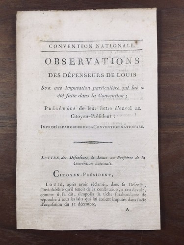 Trial Of King Louis XVI 1793 Malesherbes Tronchet French Revolution ...