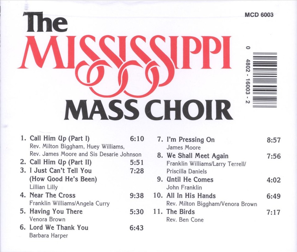 THE MISSISSIPPI MASS CHOIR - THE MISSISSIPPI MASS CHOIR NEW CD ...