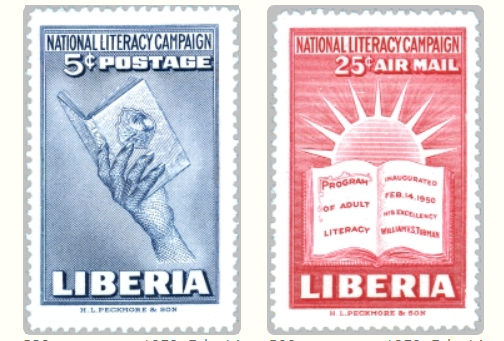 Liberia #329,C66i Vintage 1950 Literacy Campaign Complete Mint NH ...