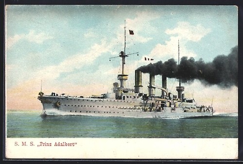 AK Warship SMS Prinz Adalbert At Full Speed | eBay