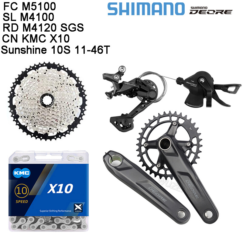 Shimano Deore M4100 1X10 Speed Drivetrain Groupset MTB 11 Speed M5100 ...