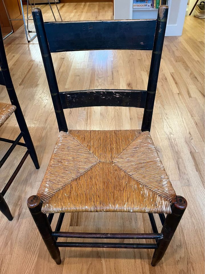 Pair of Antique Rush Bottom Chairs | eBay