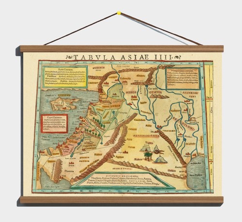 Ancient Old 1545 Antique Map Of The Holy Land Syria Cyprus; Canvas ...