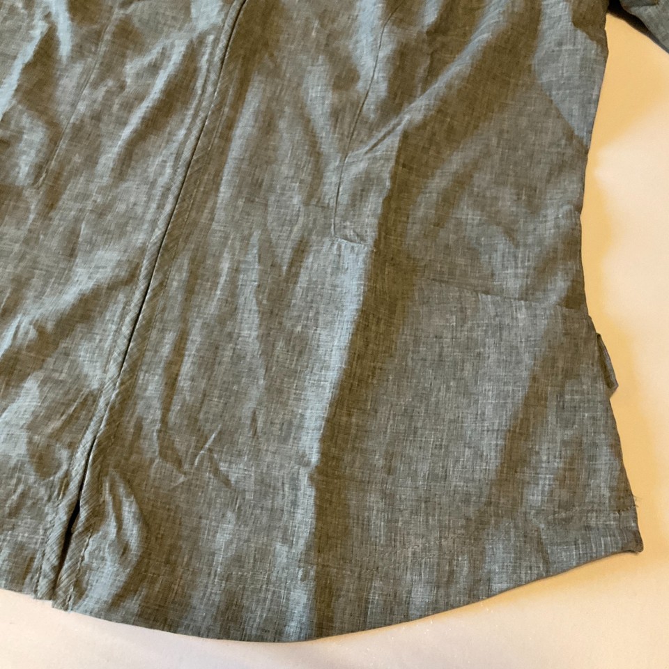 Design Collective By Cintas Full Zip Scrub Top Womens Size M Gray Short ...