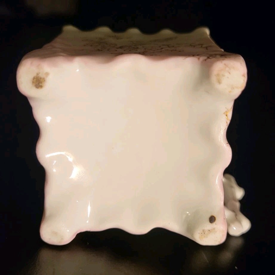 EARLY YEARS MUSTARD JAR R S PRUSSIA GOLD BIRD STENCIL DECORATED ...