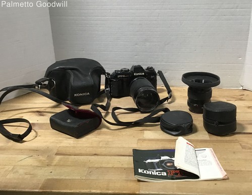 Lot of 2 Konica Film Cameras & Accessories UNTESTED | eBay