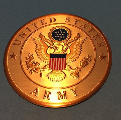 UNITED STATES ARMY LARGE EMBLEM 4' inch Embossed Litho Printed LOGO | eBay