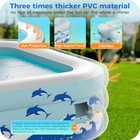 Inflatable Pool with Seats, Size:130"x 72" x 22" Ultra Thick Kiddie ...