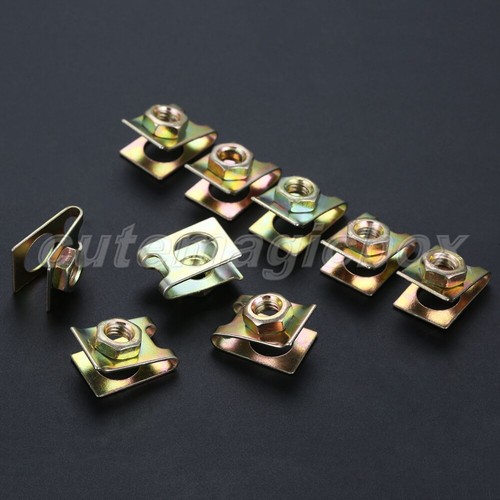 Car 20x U-Type Clips Retainers Metal Screw 6mm License Plate Fastener ...