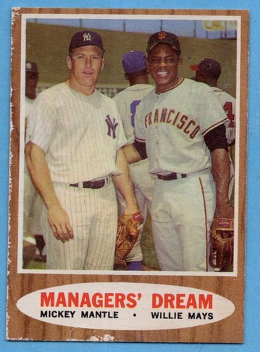 1962 Topps #18 Managers Dream VG-VGEX Mickey Mantle Willie Mays A8131 ...