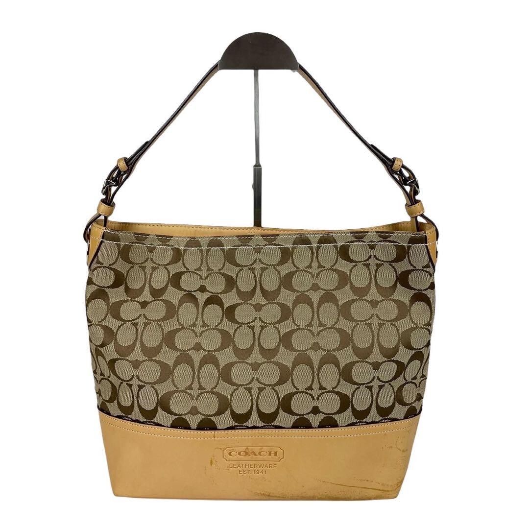 Coach One Shoulder Bag Signature 2156 Beige - Gem