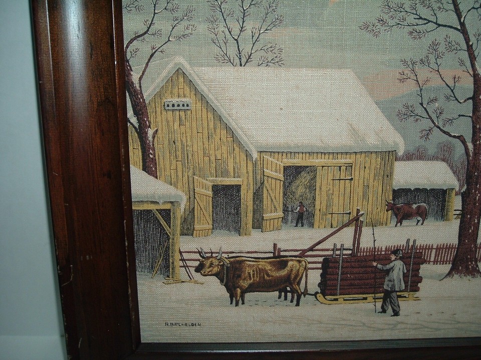 ARTIST R BATCHELDER PAINTING ON LINEN | eBay