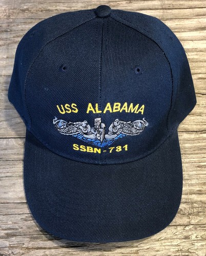USS Alabama SSBN-731 Ball Cap Embroidered Submarine Dolphins Navy ...