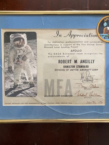 NASA Apollo 11 Hamilton Standard MFA Certificate singed Armstrong ...