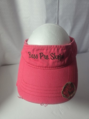 Bass Pro Shops Hat Cap Visor Strap Back Distressed Embroidered Fishing ...