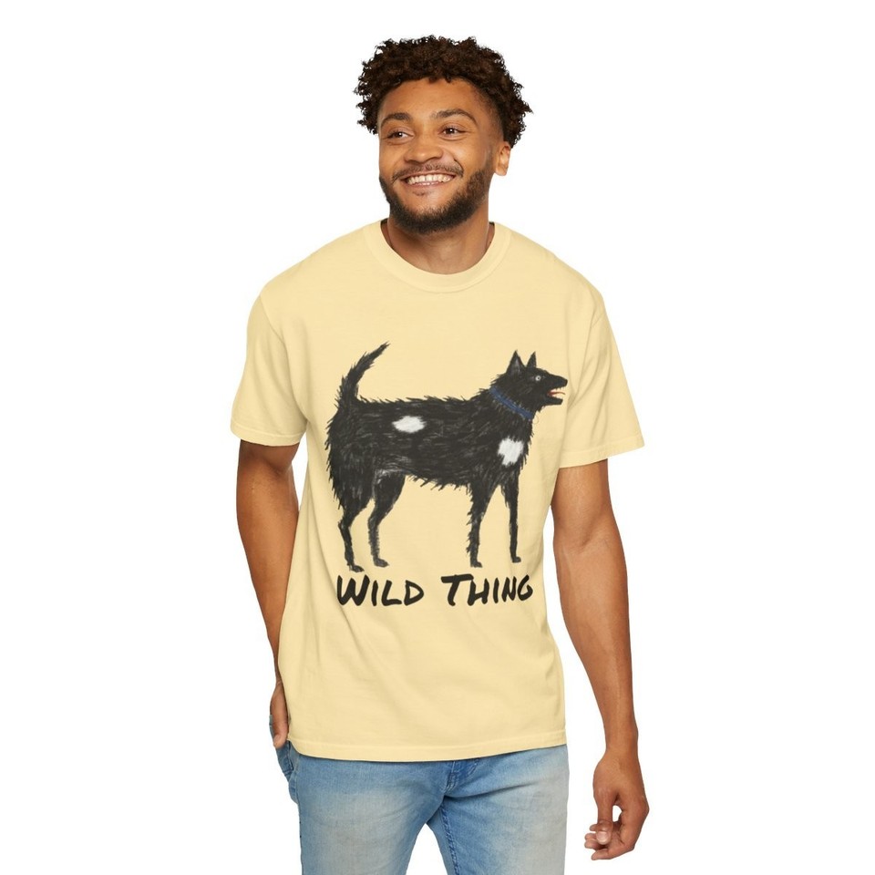 Werewolf T Shirt Wild Thing Dog Wolf Folk Art Comfort Colors Mens NEW S ...
