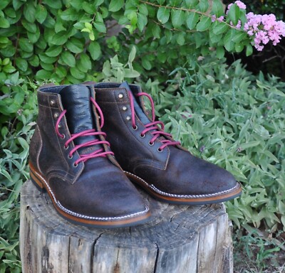 Truman Boots Plain Toe Java Waxed Flesh Roughout Brown 8.5D Stitchdown ...