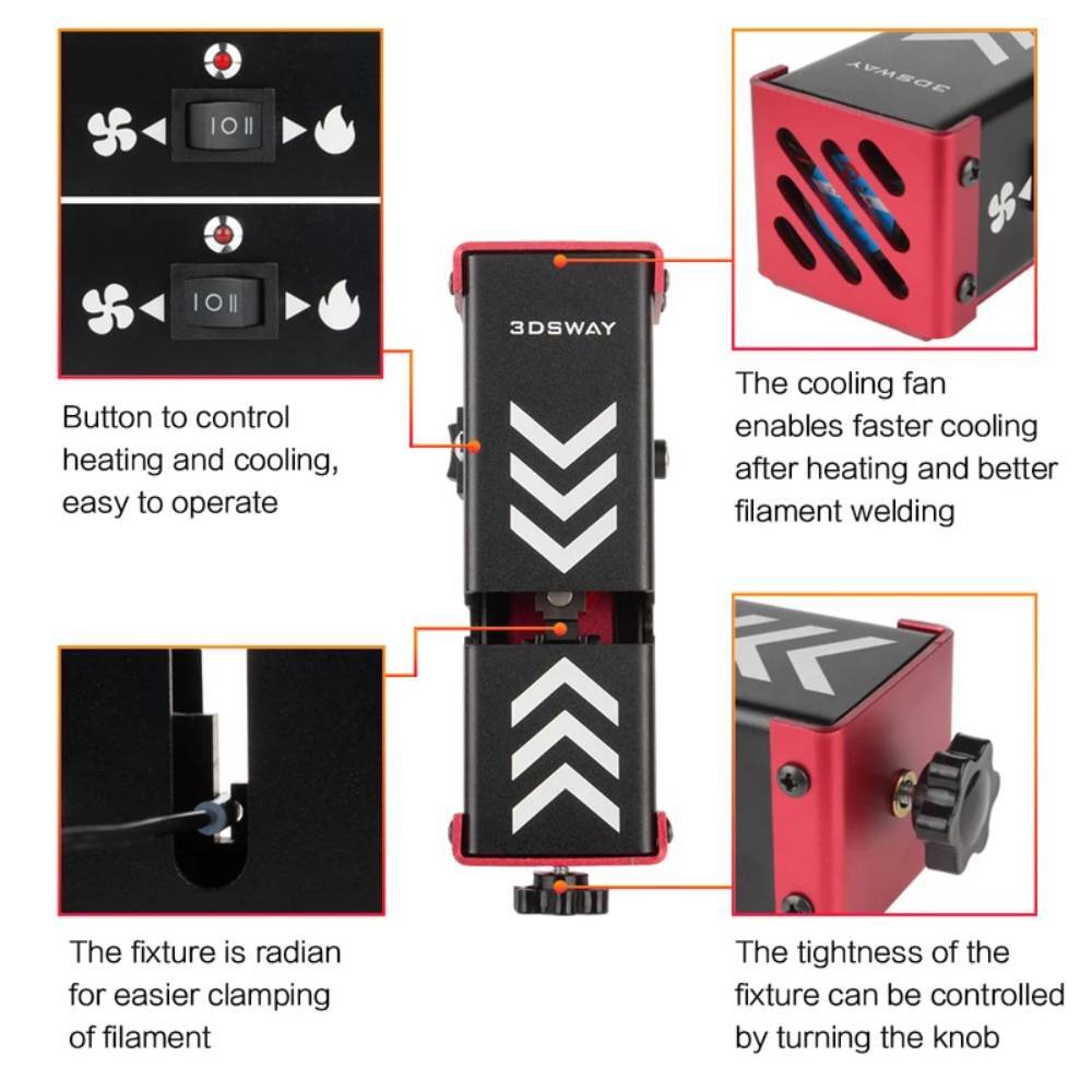 3DSWAY 1.75MM Filament Connector Filament Welder Filament Splicer 3D ...