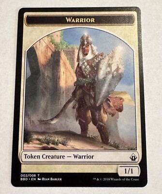 Warrior Token 1x - White - Barger Art - BBD Battlebond MTG Magic LP | eBay