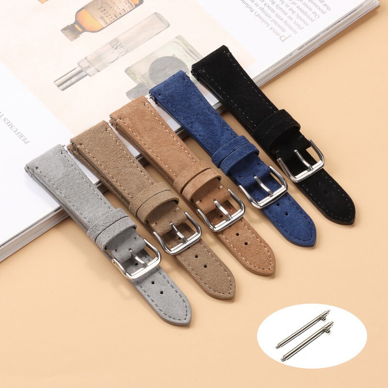 Mens Suede Leather Watch Band Strap 16mm 18mm 19mm 20mm 21mm 22mm 24mm | eBay
