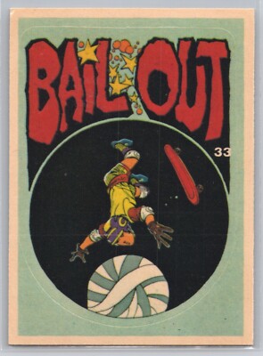 1978 Donruss Skateboarding Sticker #33 Bail Out - Guy Grundy (unused ...