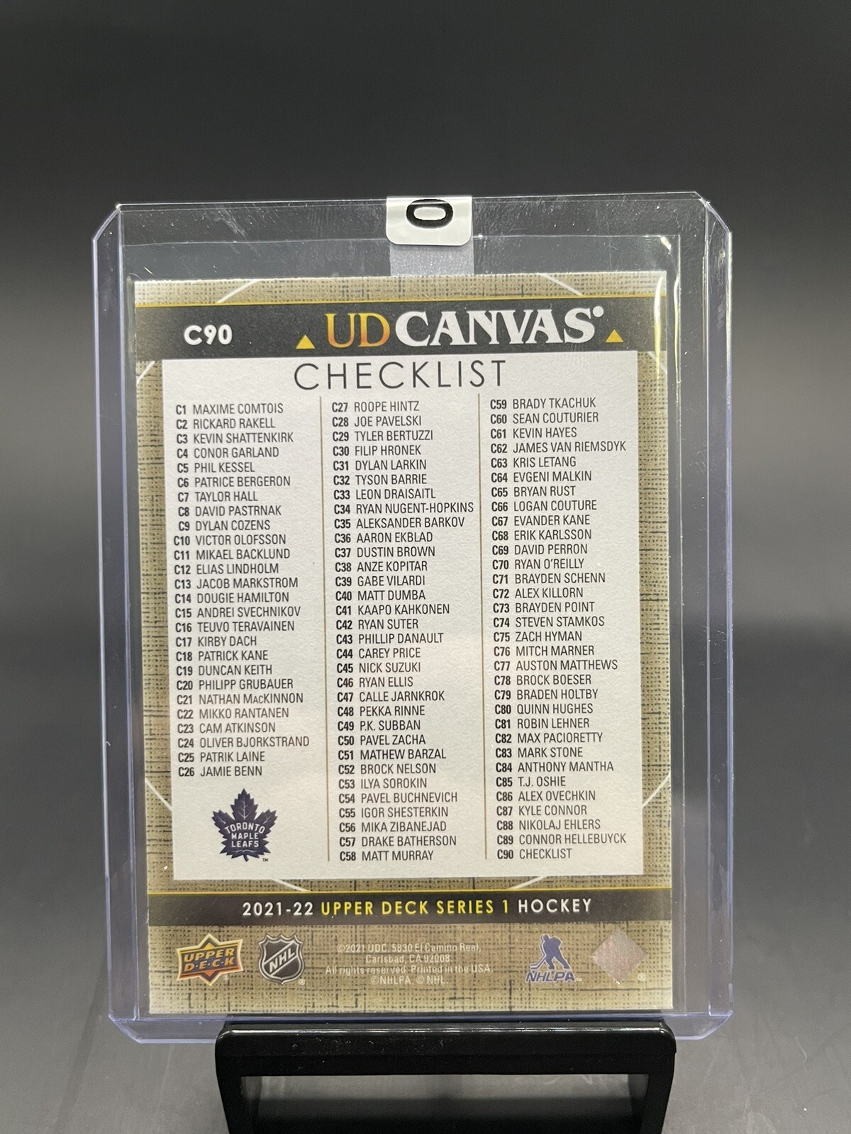 Auston Matthews/Mitch Marner Upper Deck Canvas Checklist 2021-2022 #C90 ...