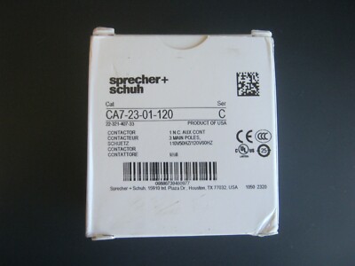NEW Sprecher + Schuh CA7-23-01-120 Contactor 3NO 1NC 120vac | eBay