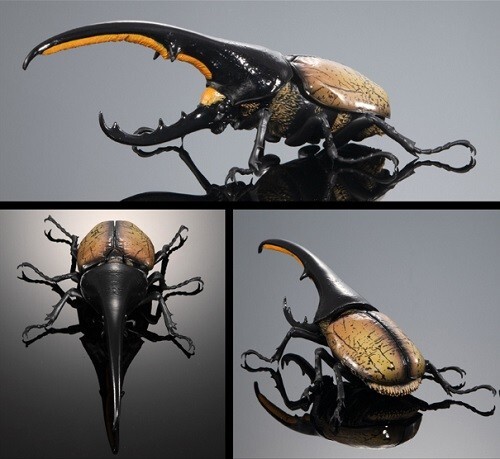 BANDAI Ikimono encyclopedia advance Hercules beetle figure & display ...
