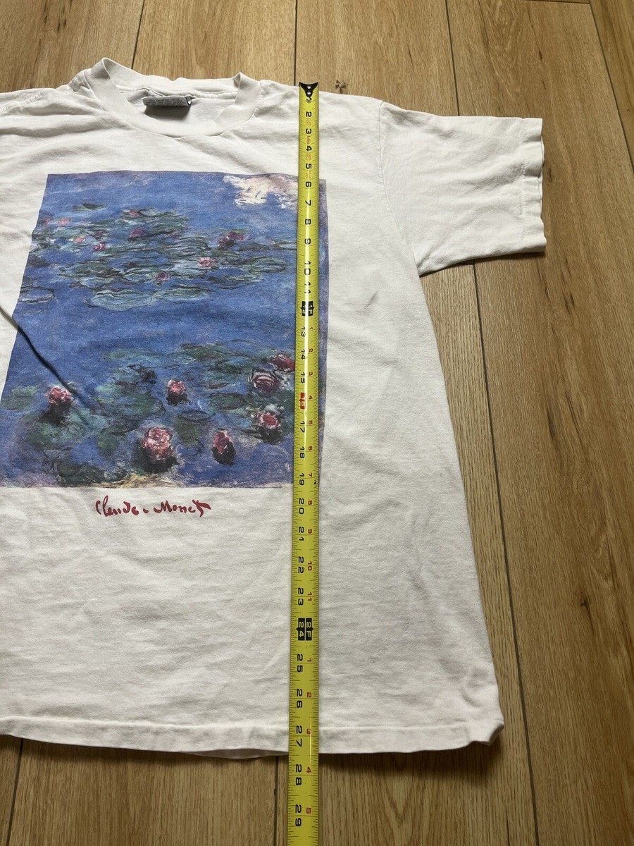 Vintage CLAUDE MONET T-Shirt Large Water Lilies 90s Art Tee Vintage CLAUDE MONET T-Shirt Large Water Lilies 90s Art Tee