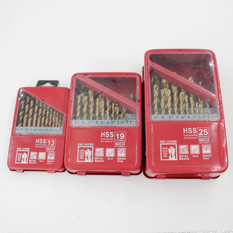 13/19/25pc HSS Twist Drill Bit Sets For Drilling Stainless Steels ...