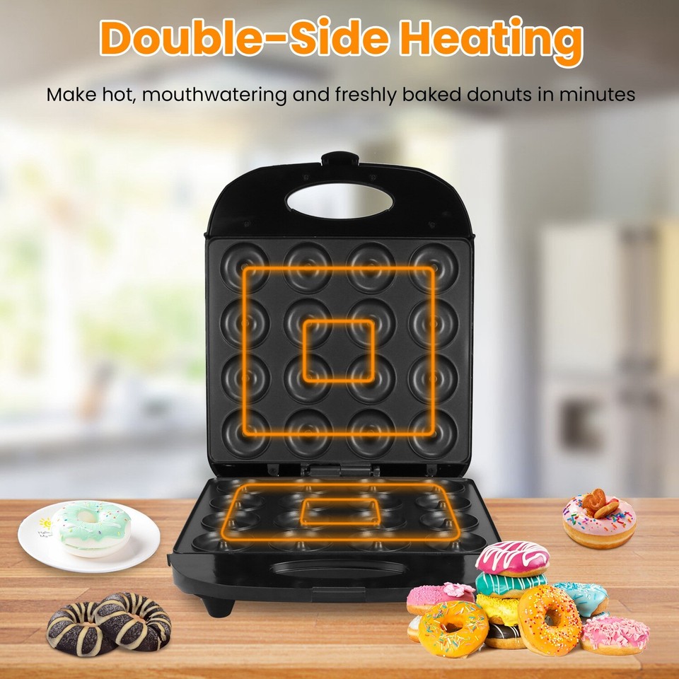 Mini Donut Maker- 1400W Electric Nonstick Doughnut Maker Machine -16 ...