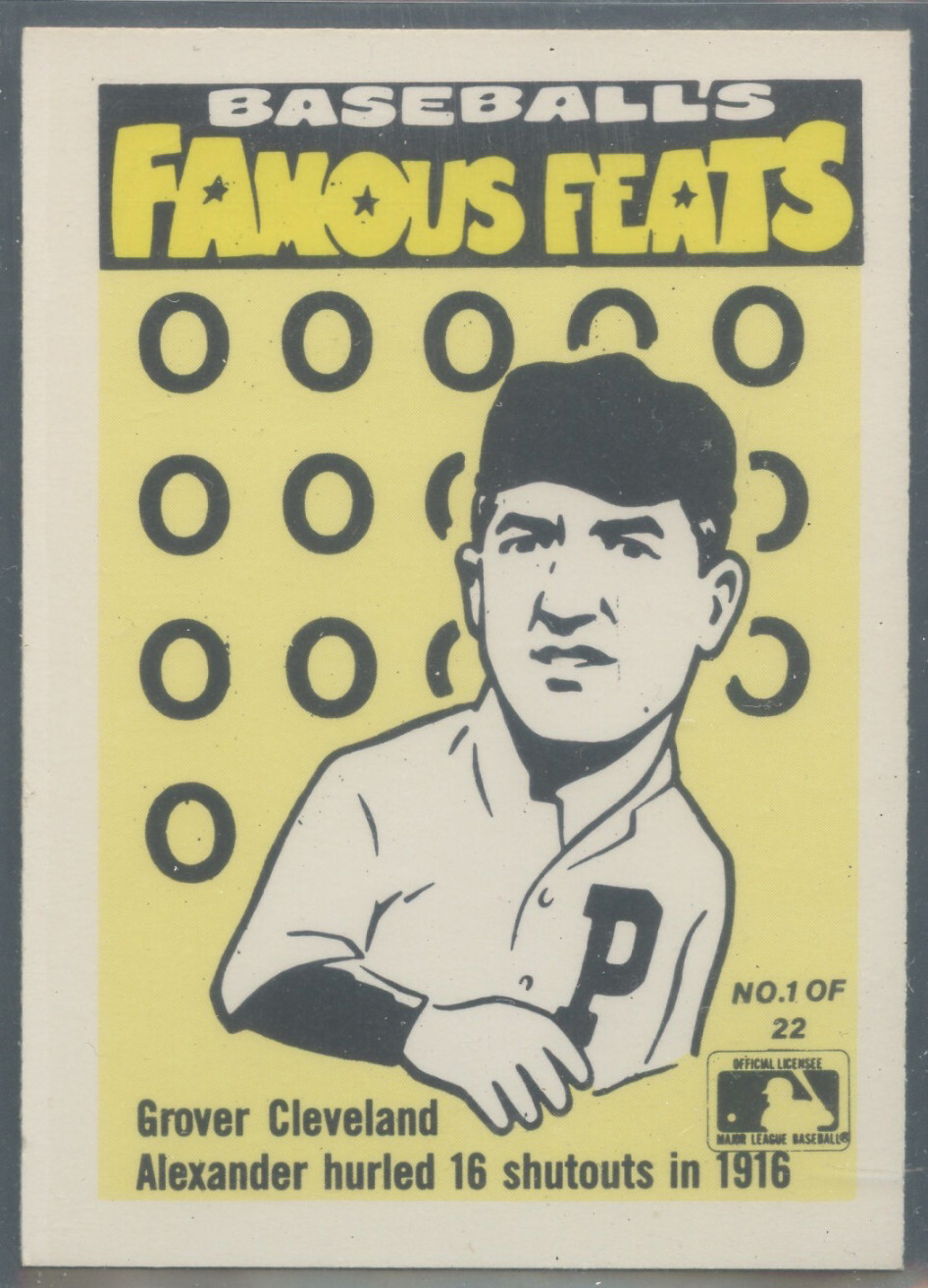 1986 Fleer Baseball’s Famous Feats #1 Grover Alexander Boston Red Sox ...