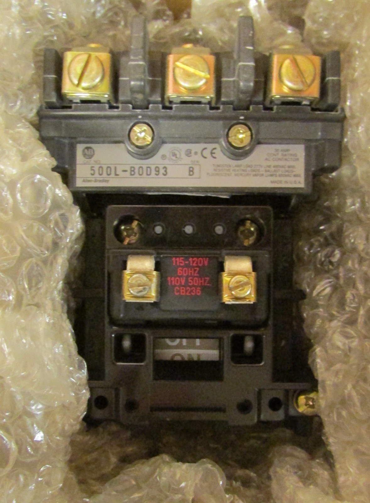 500l-b0d93 Series B Allen Bradley 30a Lighting Contactor 500LB0D93 for ...