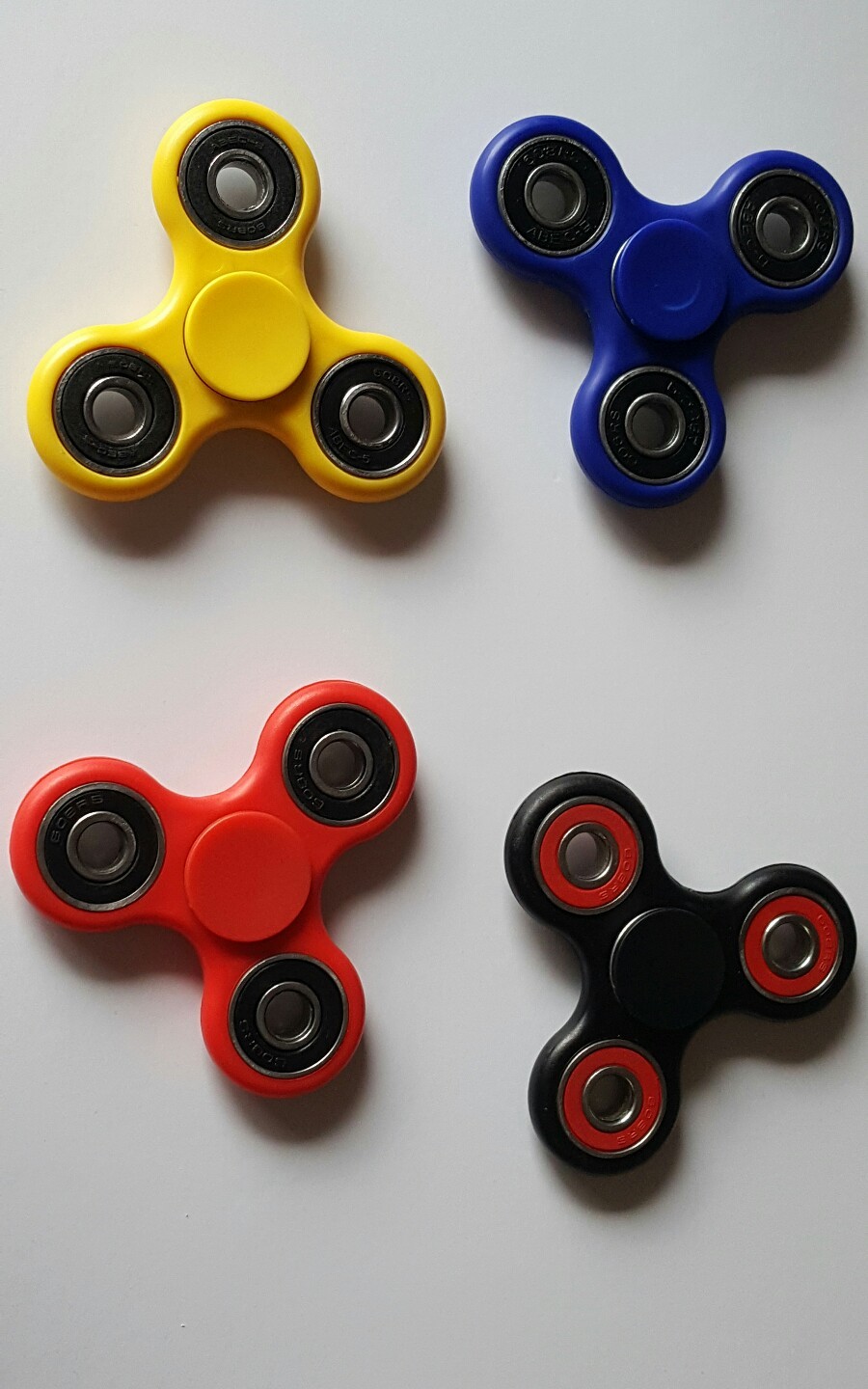 Triangular Fidget Hand Spinner Anti Stress Focus Toy # Red,Yellow,Blue ...