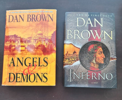 Two Dan Brown Hardcovers Books - Angels & Demons and Inferno - Very ...
