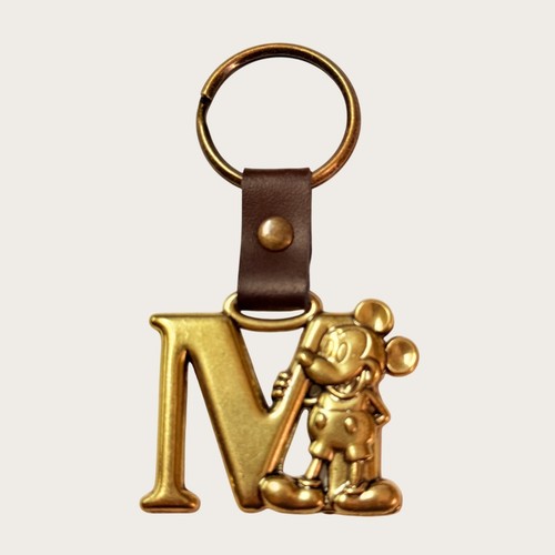 Disney Mickey Mouse Monogram Letter M Keychain Keyring With Leather ...