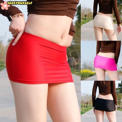 Women See Through Mini Skirt Sheer Micro Hip Skirt Ultrashort Bodycon ...