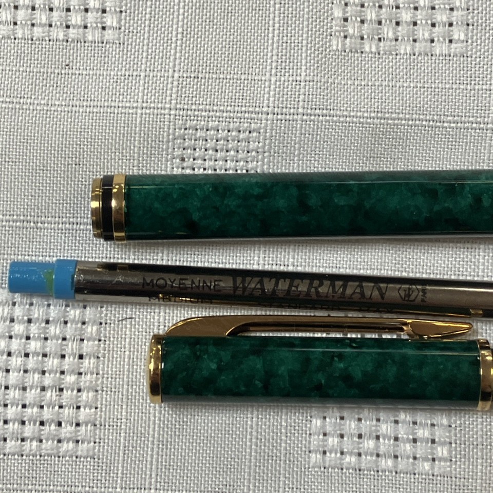 Vintage Waterman Maestro Metallic Marble Green Ballpoint Pen c1990 ...