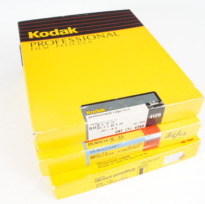 - LOT OF 3 BOXES OF KODAK FILM AND PAPER-COPY FILM/DURACLEAR/DIRECT ...