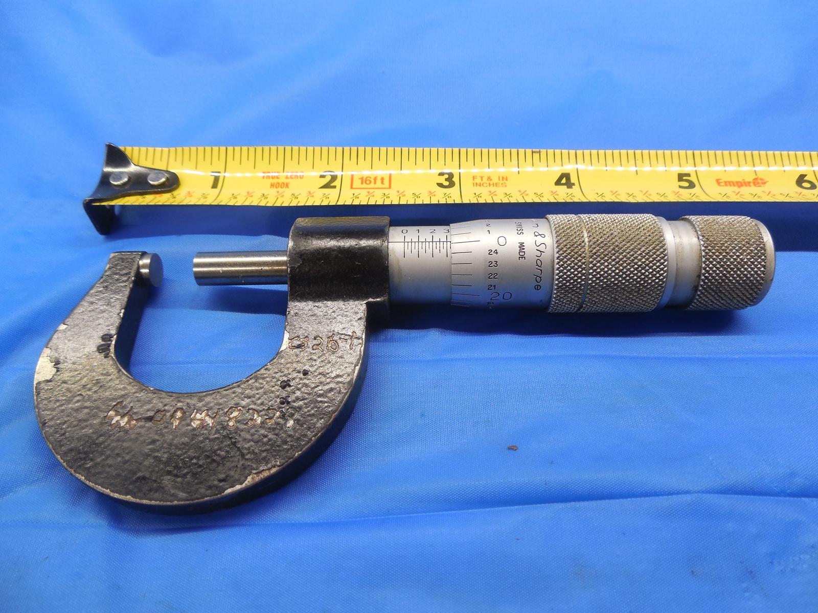 BROWN & SHARPE 0 - 1'' MICROMETER INSPECTION TOOL LOCK CARBIDE ANVILS ...