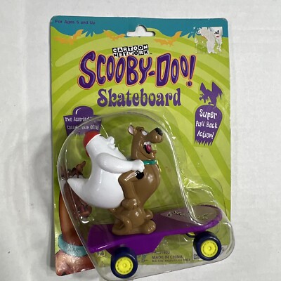 NEW Warner Brothers Scooby Doo & Ghost Pull Back Skateboard 1998 Boley ...