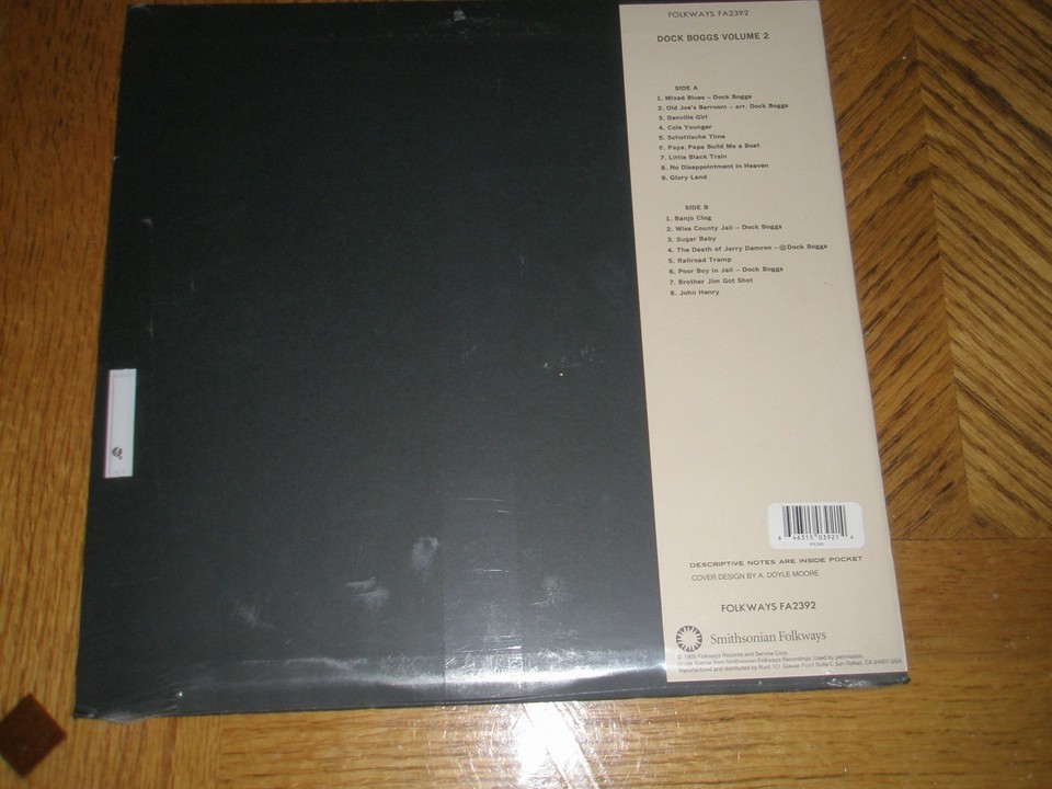 DOCK BOGGS / VOLUME 2 ~ Folkways Album Reissue ~ NEW MINT ~ SEALED | eBay