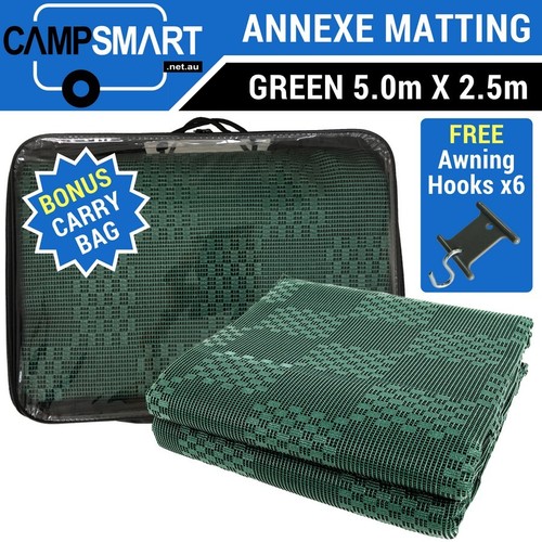 Caravan Annexe Matting 5m x 2.5m Green Flooring Camping Floor Ground ...