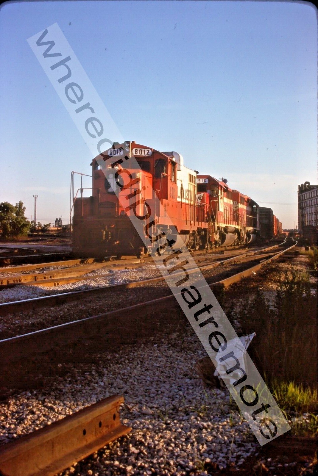 Original Slide Illinois Central IC 8012 EMD GP10 21st St. Chicago ILL 6 ...