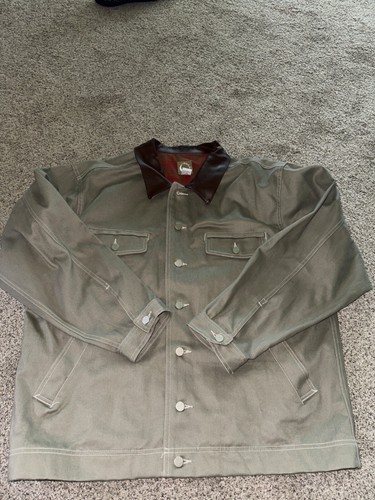 Vtg 90's Marlboro Gear Work Rancher Chore Lined Leather Trim Jacket ...