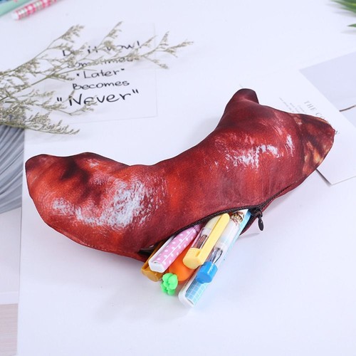Zipper Makeup Pouch Realistic Pencil Case Creative Pen Bag Chicken Legs ...