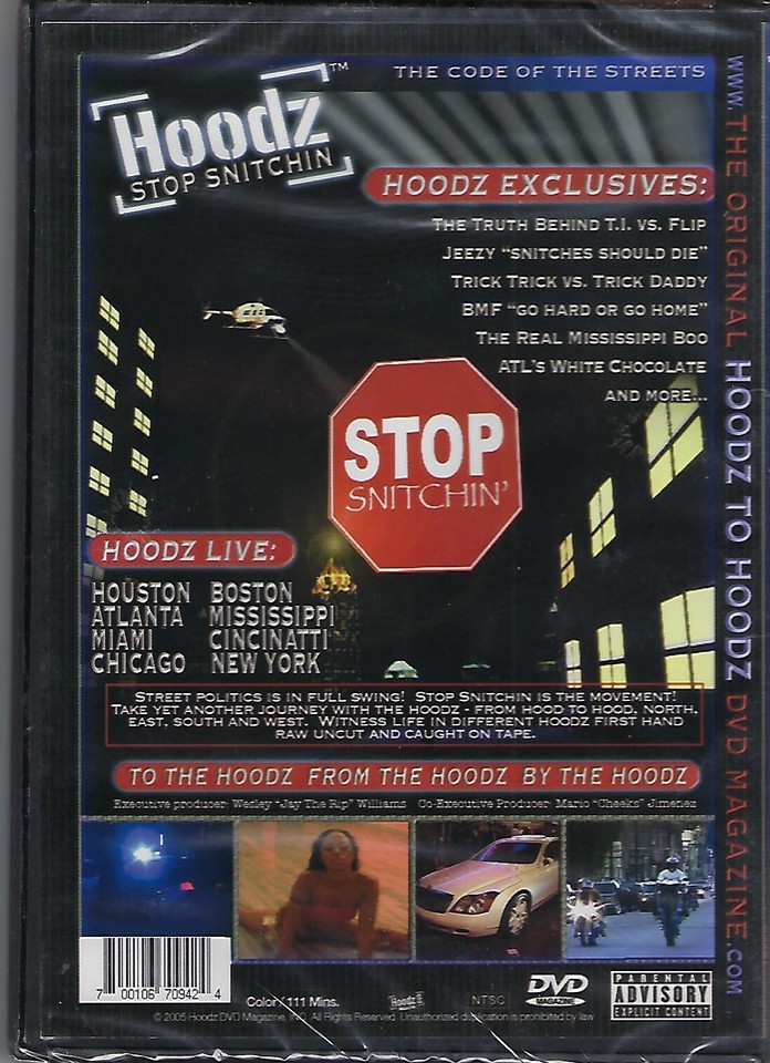 HOODZ DVD MAGAZINE 2006 - Stop Snitchin' Issue - Rap Music - PA - New ...