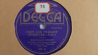 Reginald Foort - 78rpm single 10-inch – Decca #568 Poet And Peasant ...
